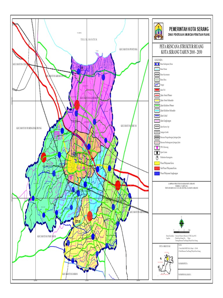 Peta Rencana Struktur Ruang Kota Serang 2010-2030 | PDF