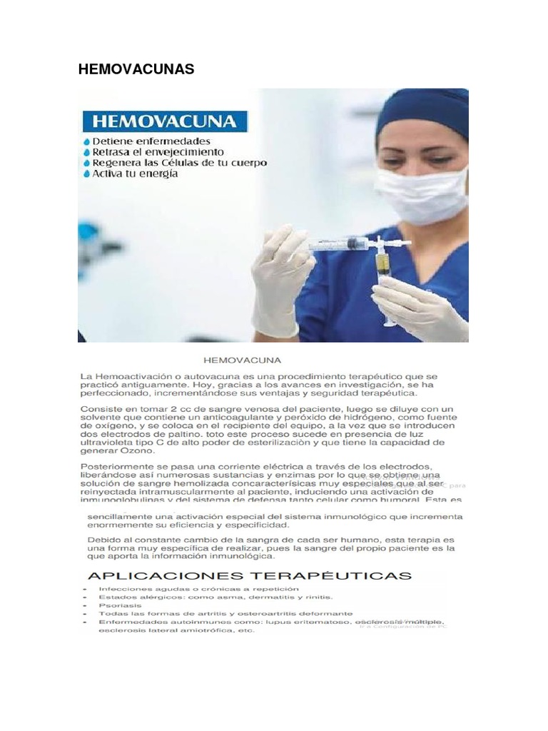 HEMOVACUNA | PDF | Sangre | Transfusión de sangre