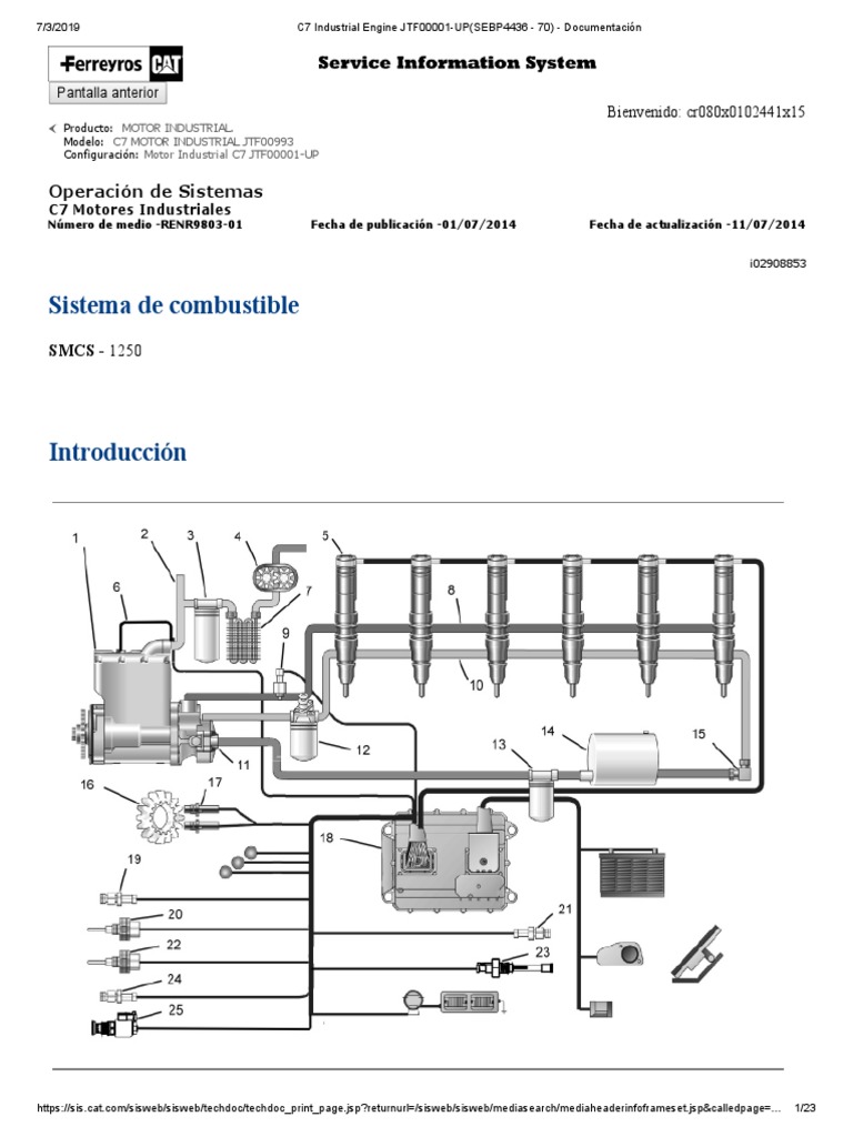 C7 Industrial Engine JTF00001-UP (SEBP4436 - 70) - Documentación | PDF ...