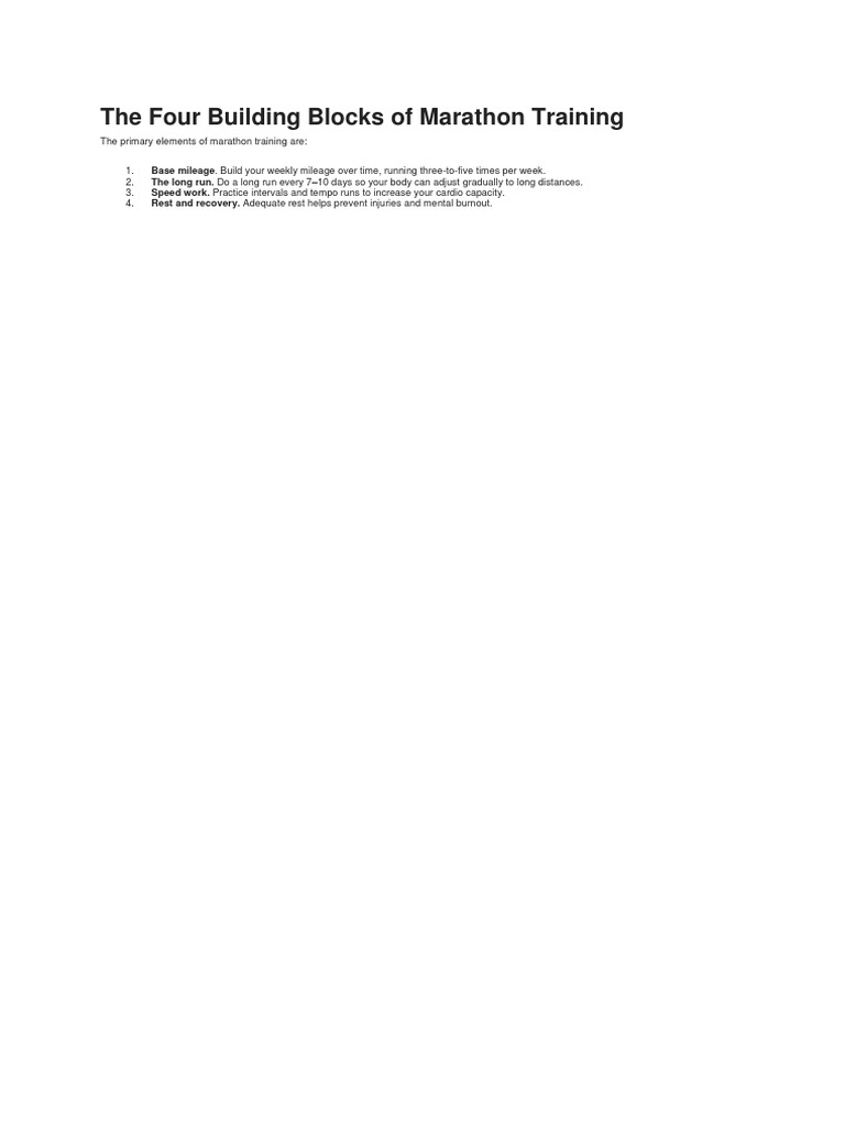 Marathon Training | PDF