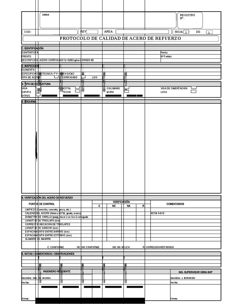 Protocolo Acero de Refuerzo Columnas | PDF | Acero | edificio