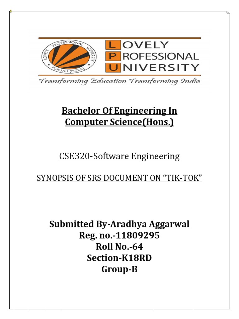 Tik-Tok SRS Doc | PDF | User (Computing) | Digital Technology