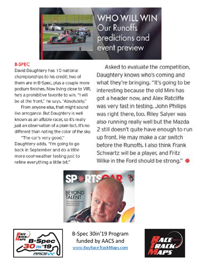 B-Spec Racing Profiles and Highlights | PDF | Auto Racing | Chevrolet