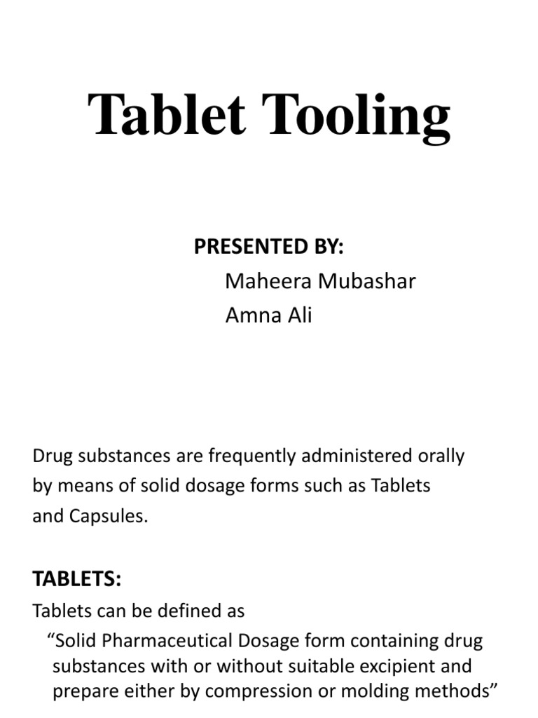Tablet Tooling | PDF | Tablet (Pharmacy) | Machine Tool
