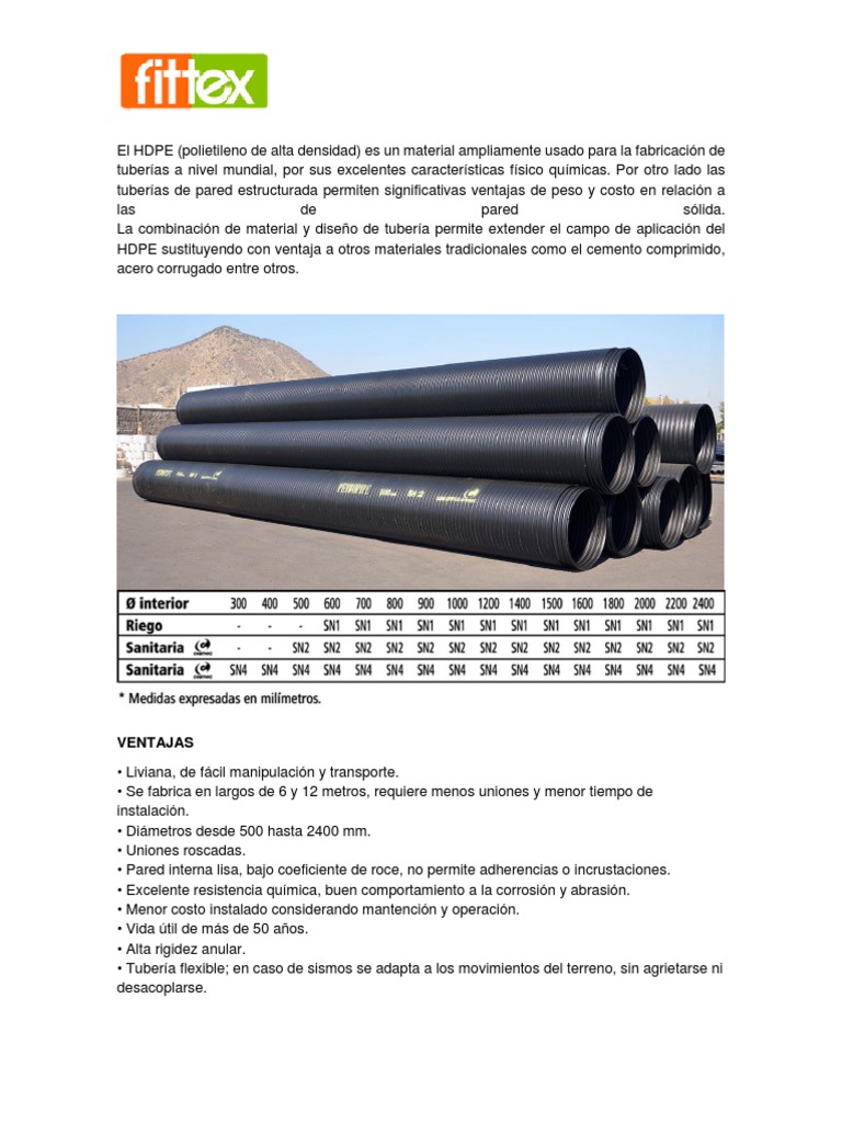 Ficha Petropipe | PDF | Tubería (transporte de fluidos) | Ingeniería de Edificación