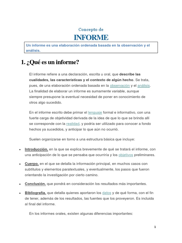 Concepto de INFORME | PDF | Conocimiento | Science