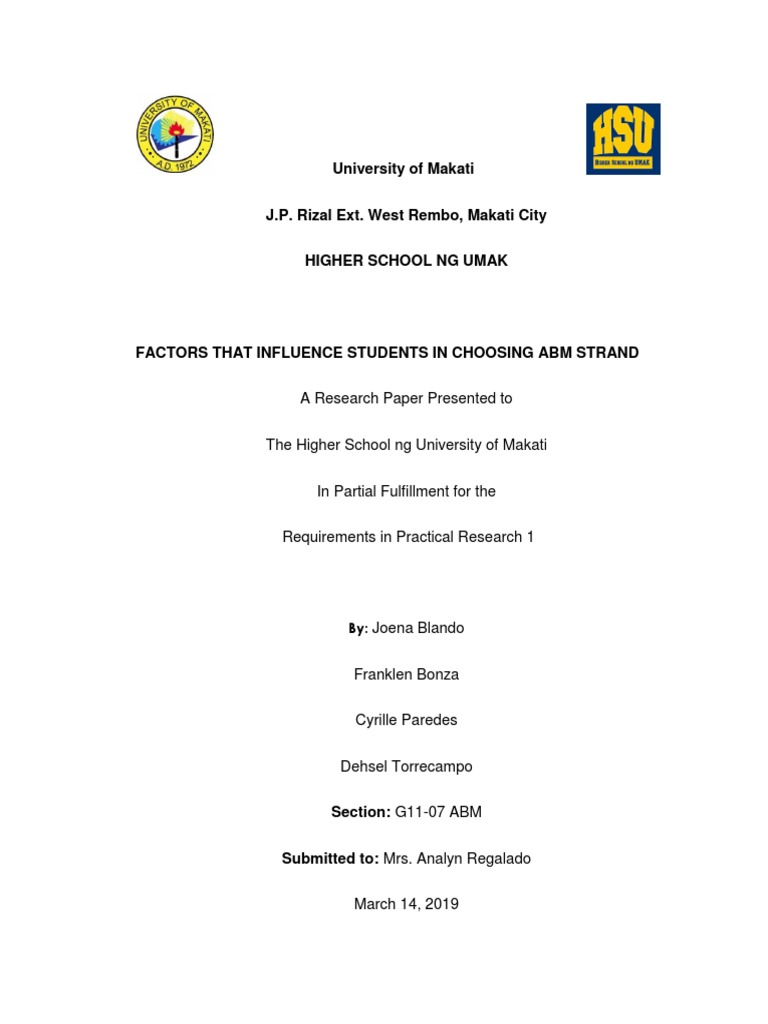 Practical Research 1 | Research Design | Statistics