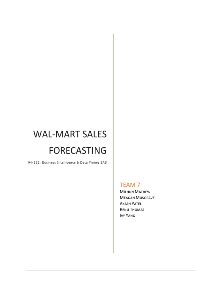 Wal Mart Sales Forecasting | PDF | Regression Analysis | Forecasting