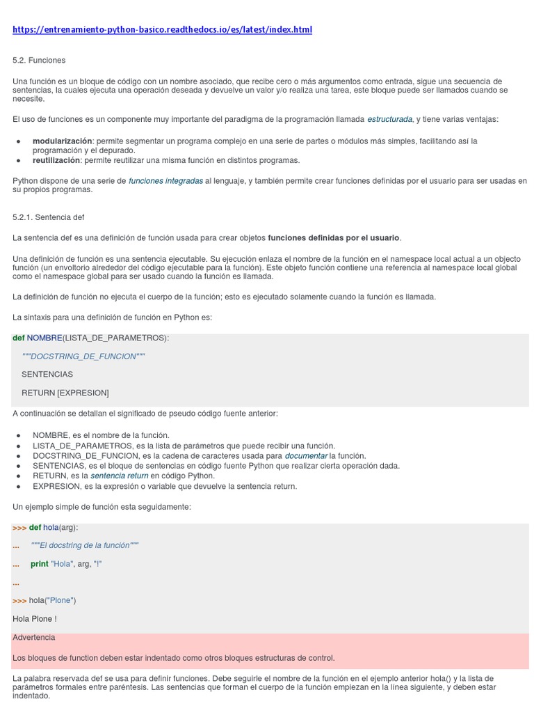 Funciones Python de LU3 | PDF | Función (Matemáticas) | Objeto (informática)