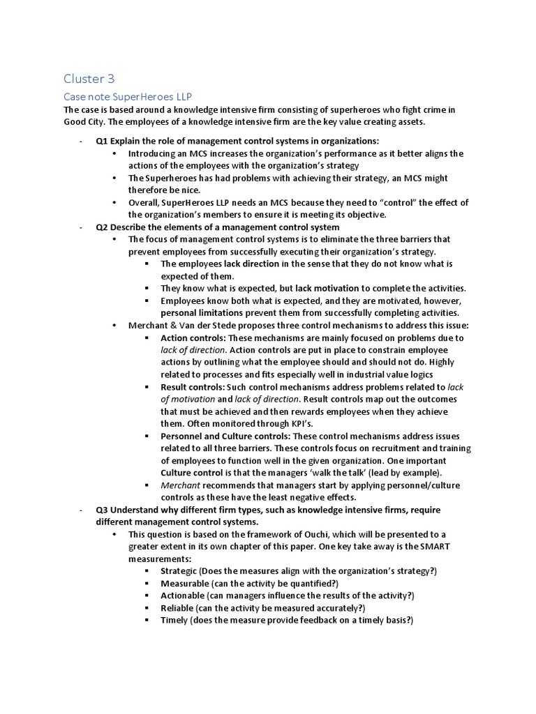 Cluster 3: Case Note Superheroes LLP | PDF | Market (Economics ...