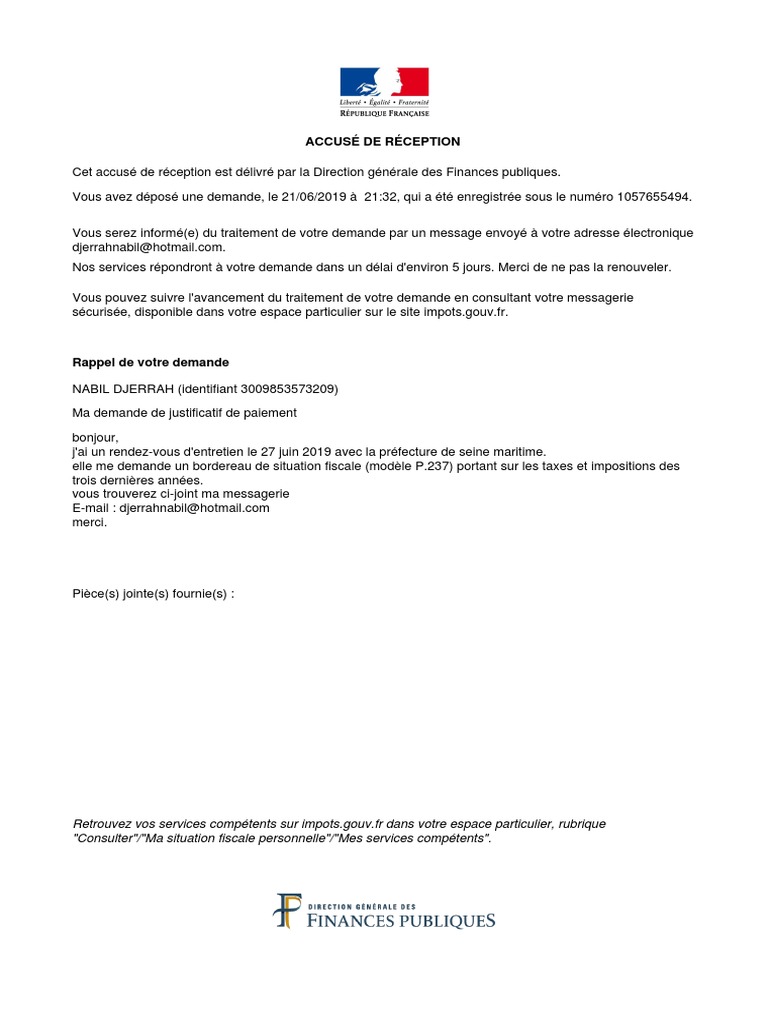 Accusé de Réception PDF | PDF