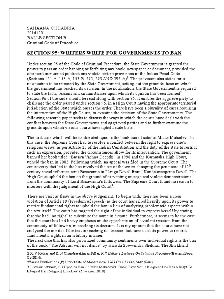 Section 95: Writers Write For Governments To Ban | PDF | U.S. State ...