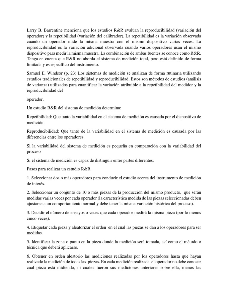 ESTUDIO RyR | PDF | Medición | Diferencia