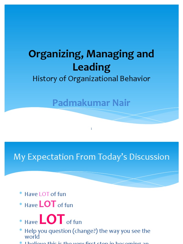 OML Intro and History PDF | PDF | Organizational Behavior | Employment