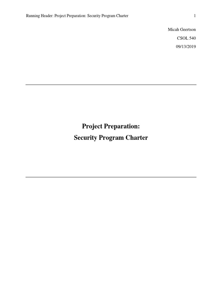 Project Preparation-Security Program Charter | PDF | Health Insurance ...