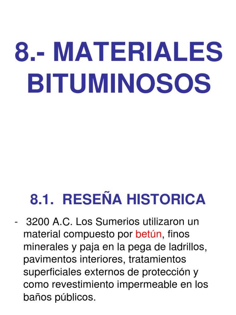 Materiales Bituminosos | PDF | Asfalto | Petróleo