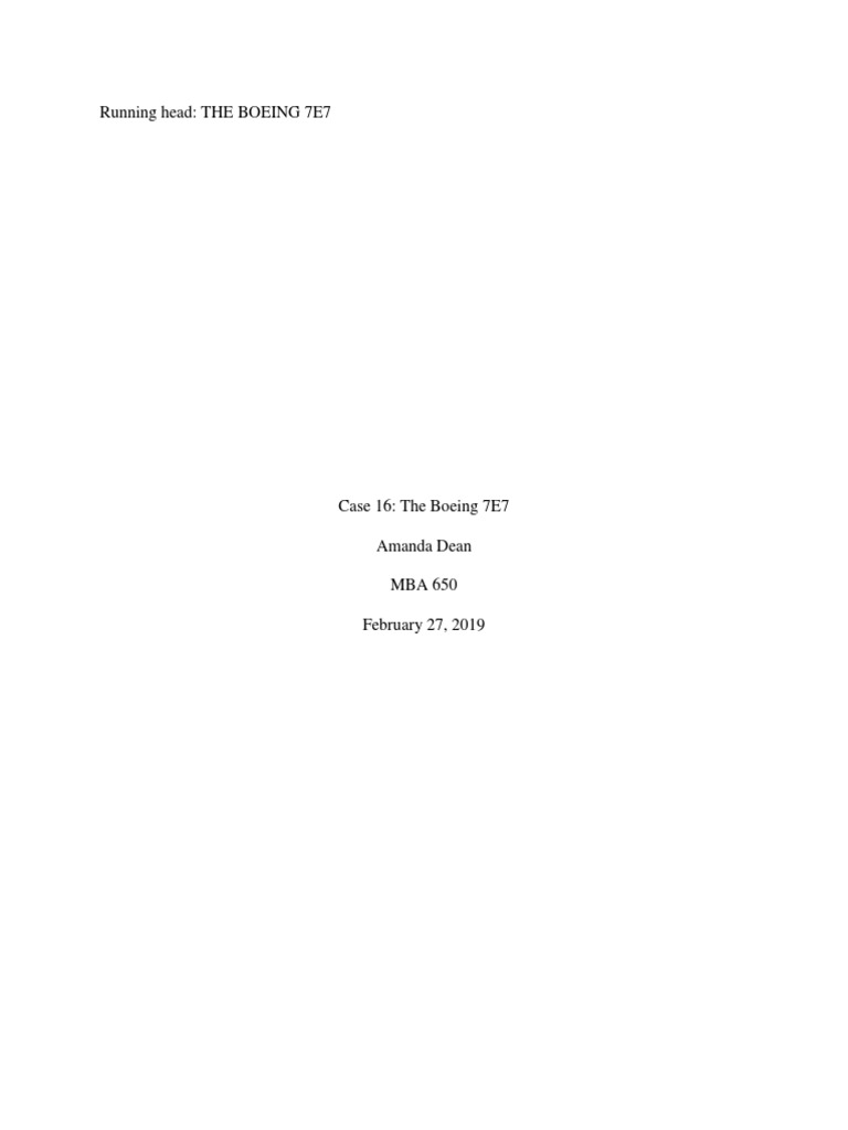 The Boeing 7E7 | PDF | Cost Of Capital | Boeing