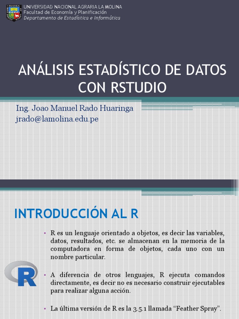 Curso - Analisis Estadístico de Datos Usando R Studio - 20182 | PDF ...
