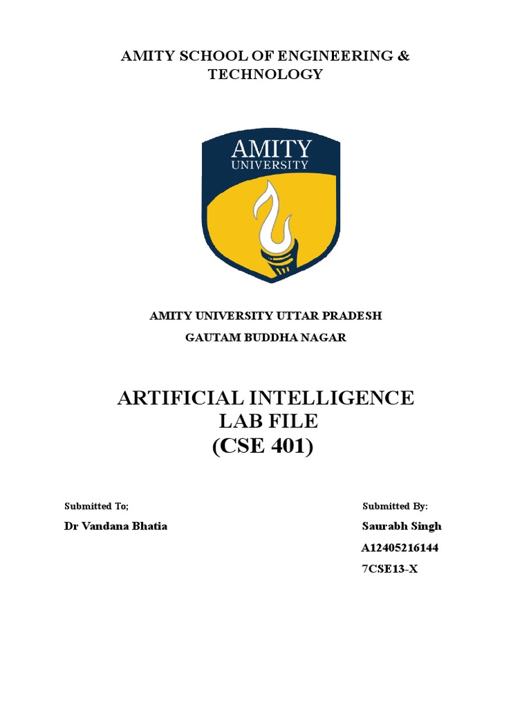 Artificial Intelligence Lab File Pdf Fuzzy Logic Algorithms And Data Structures
