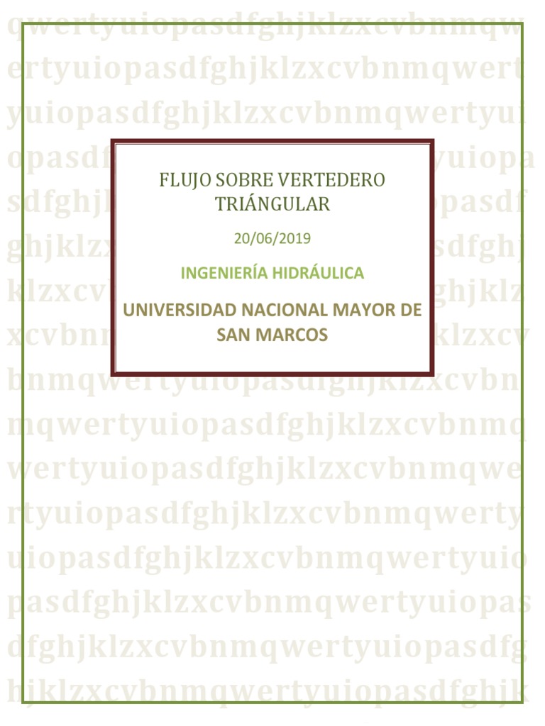 Vertedero Triangular | PDF | Descarga (hidrología) | Represa