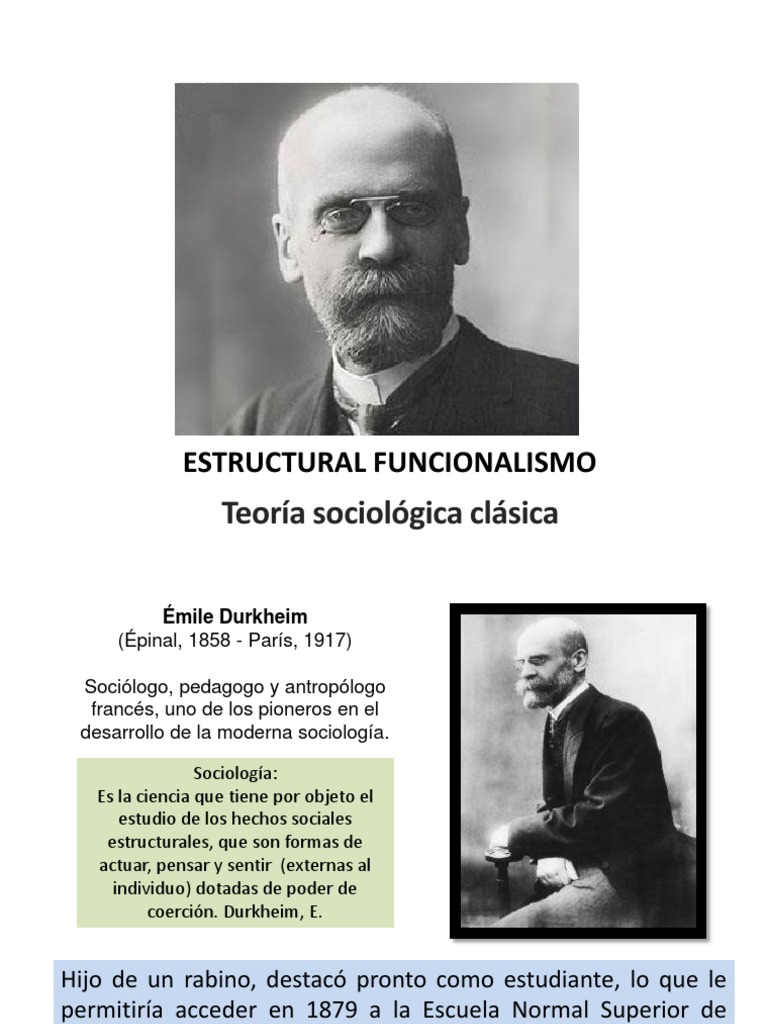 Estructural Funcionalismo | PDF | Emile Durkheim | Sociología