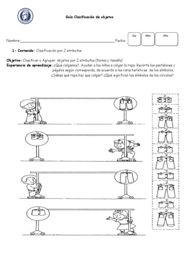 Guia Evaluación Clasificación de Objetos | PDF