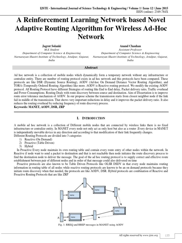 A Reinforcement Learning Network Based N PDF | PDF | Routing | Wireless ...