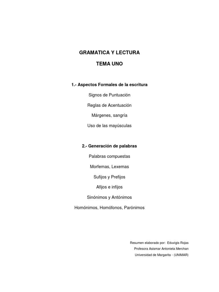 Tema 1 - Los Aspectos Formales de La Escritura | Coma | Puntuación