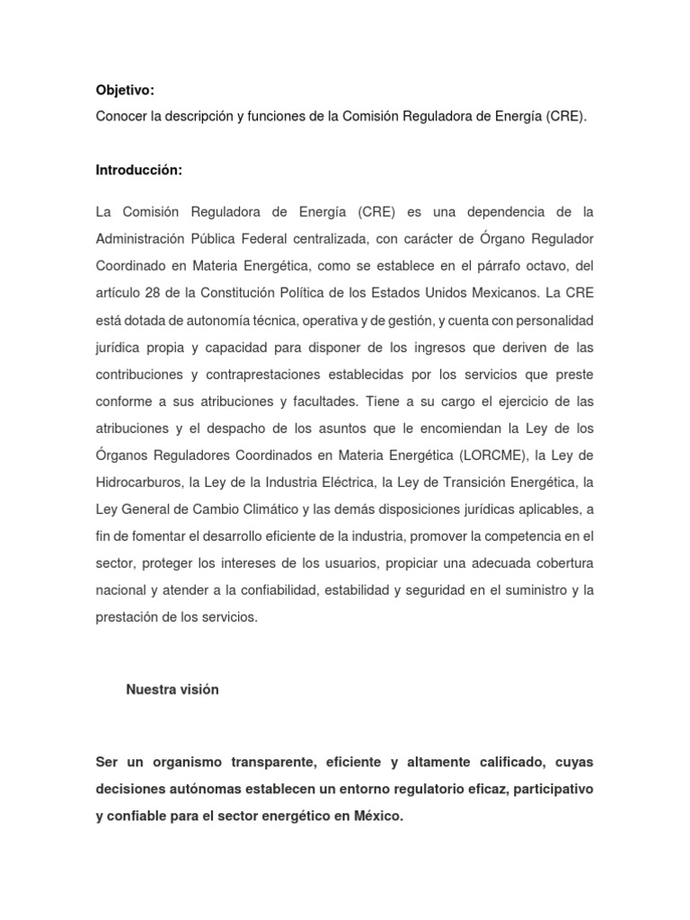Comisión Reguladora de Energía (CRE) | PDF | Comisión Europea | México