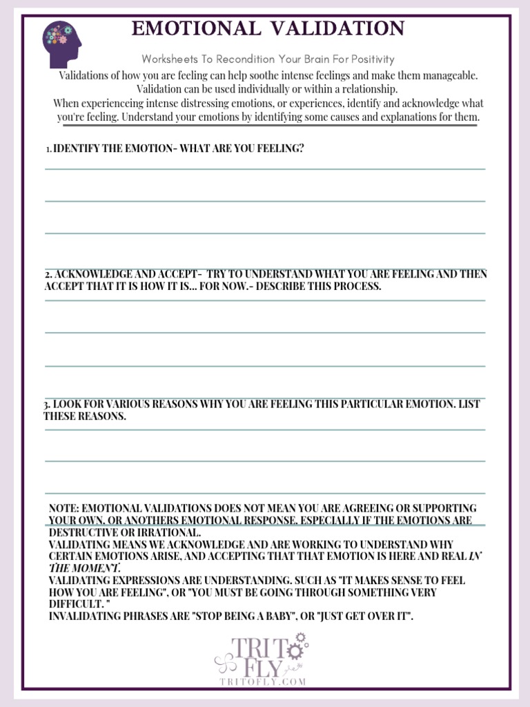 Emotional Validation Worksheet | PDF
