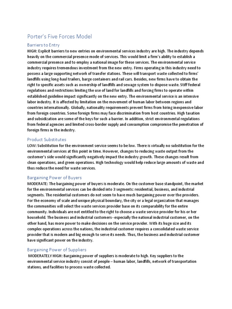 Porter's Five Forces Model: Barriers To Entry | PDF | Labour Economics ...