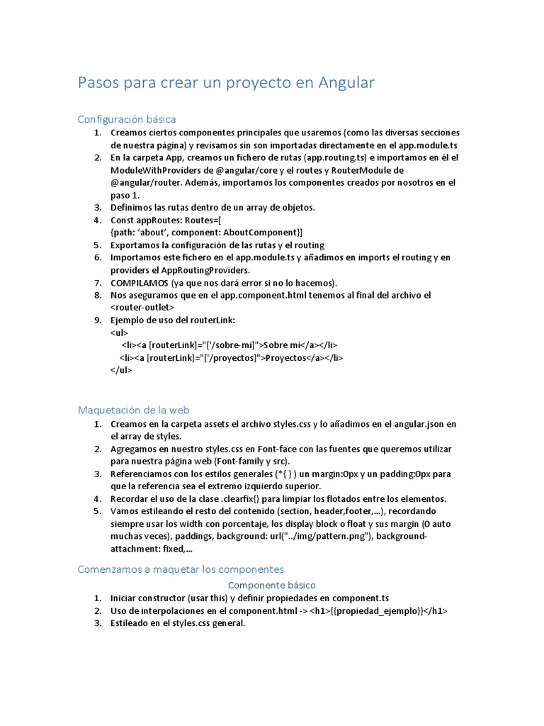 Pasos para Crear Un Proyecto en Angular | PDF | Archivo de computadora ...