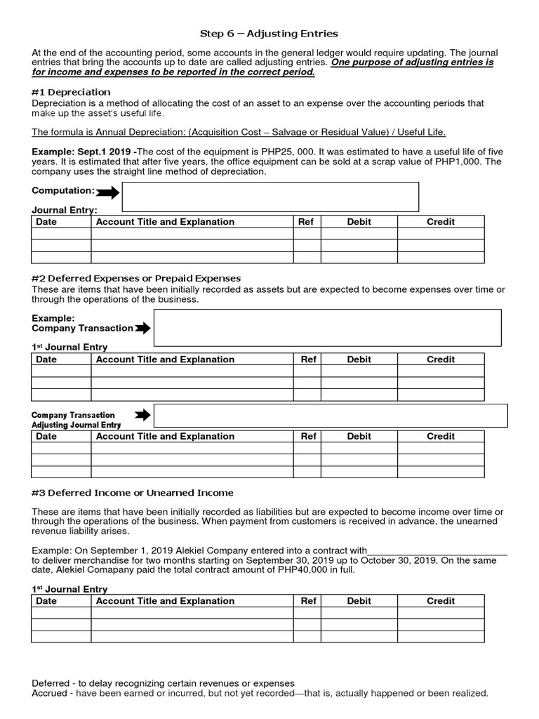 Adjusting Journal Entry Practice | Download Free PDF | Debits And ...