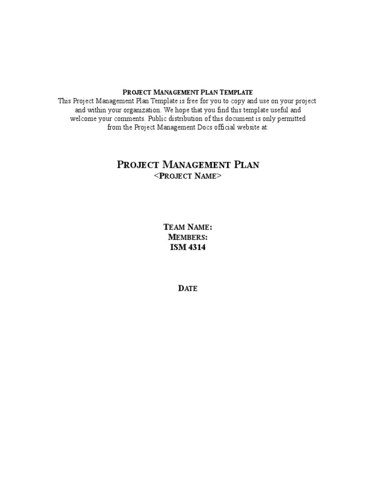 Project Management Plan Template Guide | PDF | Project Management ...