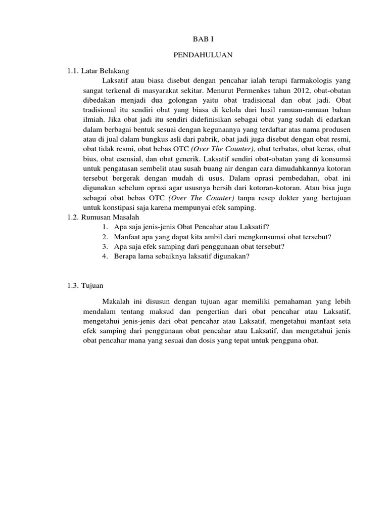 Jenis dan Efek Obat Laksatif | PDF