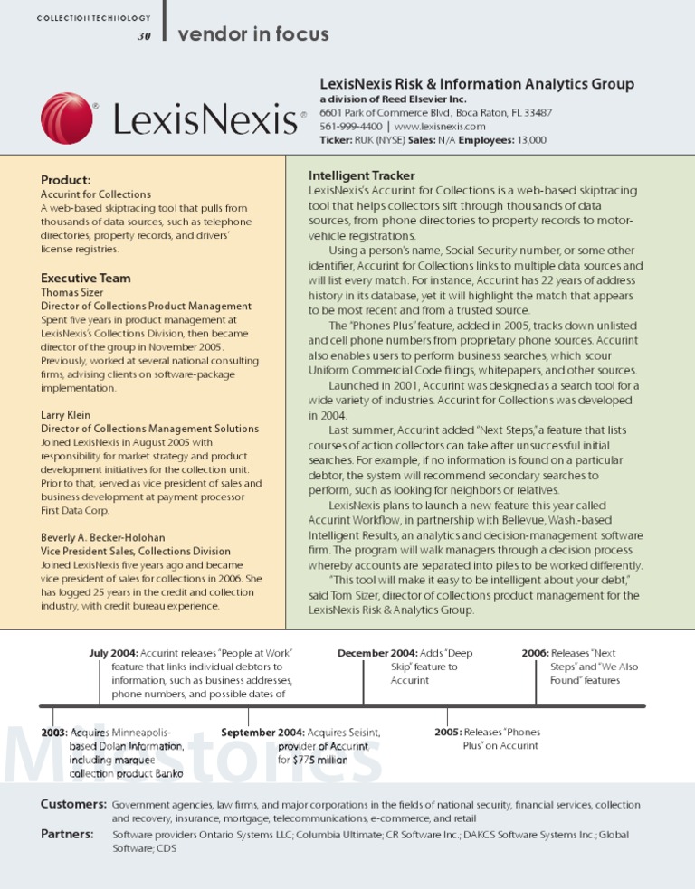 Collections Management Solutions - Accurint For Collections | PDF ...