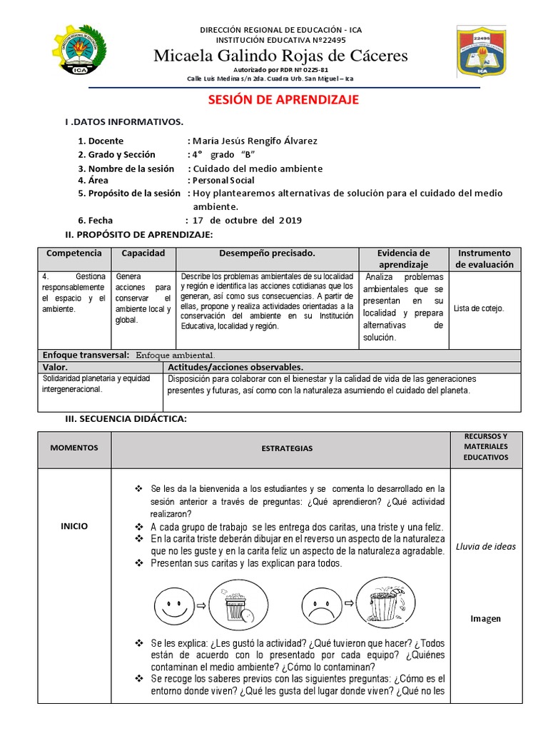 Cuidado Del Medio Ambiente (2) 4° B | PDF | Maestros | Aprendizaje