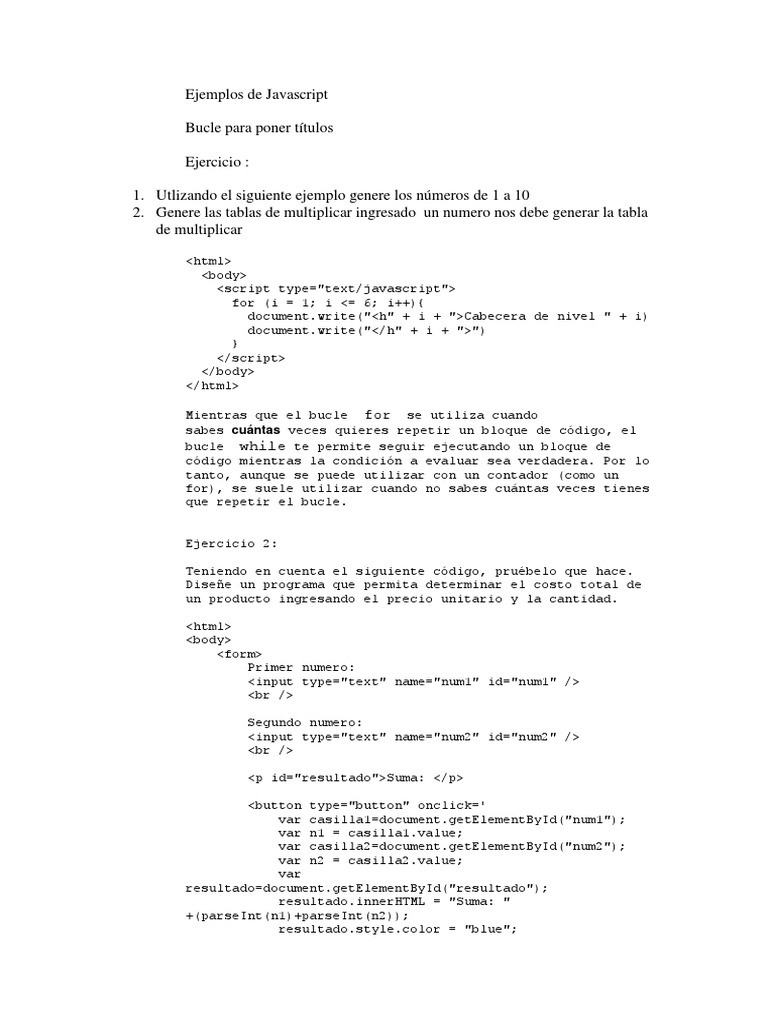 Taller Javascript 2 | PDF | Script Java | Bomba