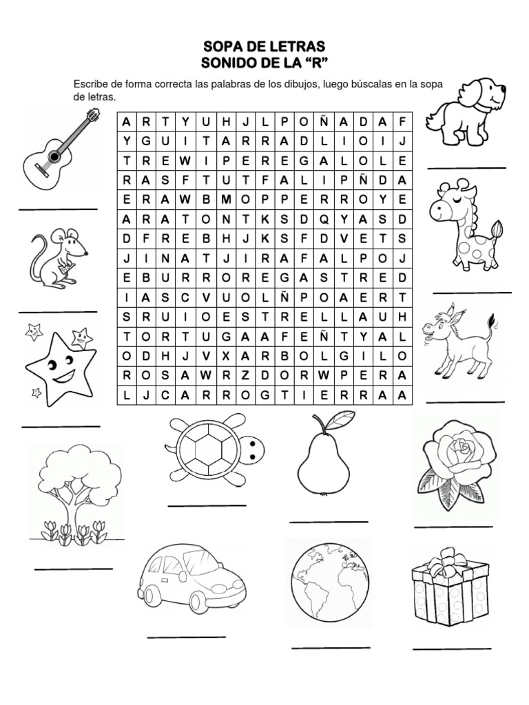 Sopa de Letras "R" y "RR" | PDF