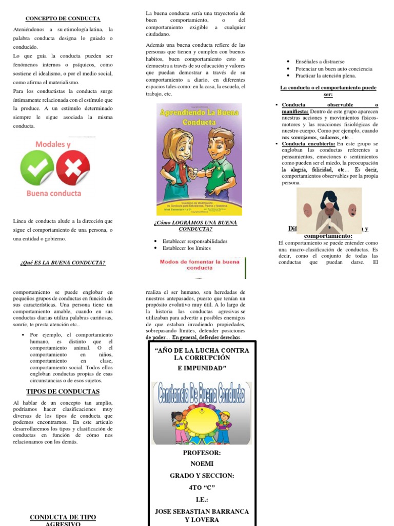 Buena Conducta Triptico | PDF | Comportamiento | Neurociencia