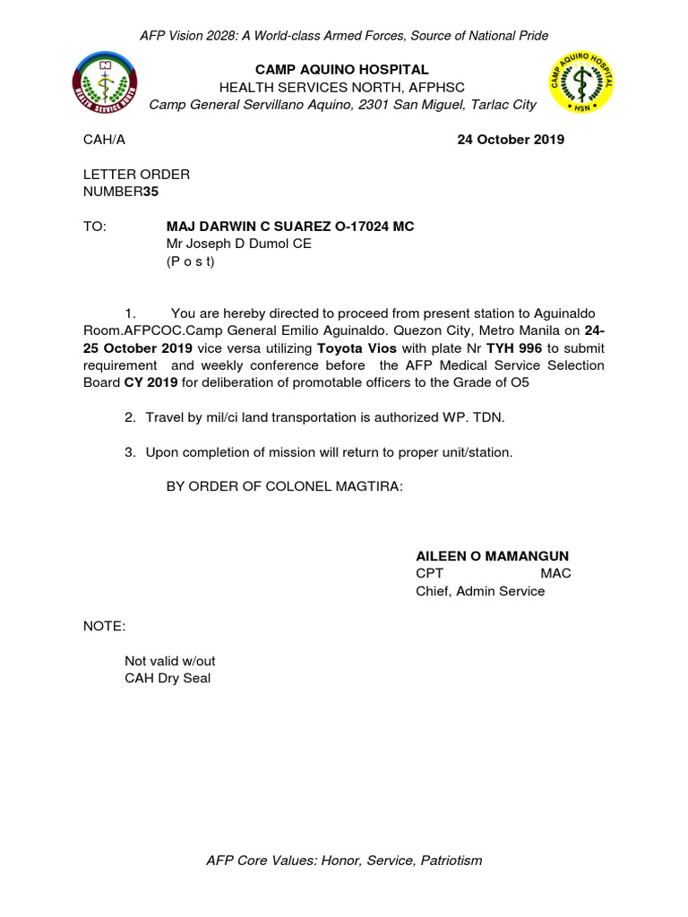 AFP Vision 2028 and Mission Order | PDF