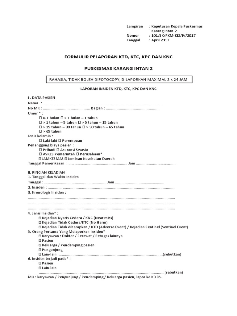 9.1.1.6 Formulir Pelaporan KTD, KPC, KNC | PDF