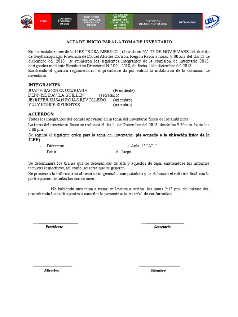 Modelo de Actas | PDF | Perú | Gobierno