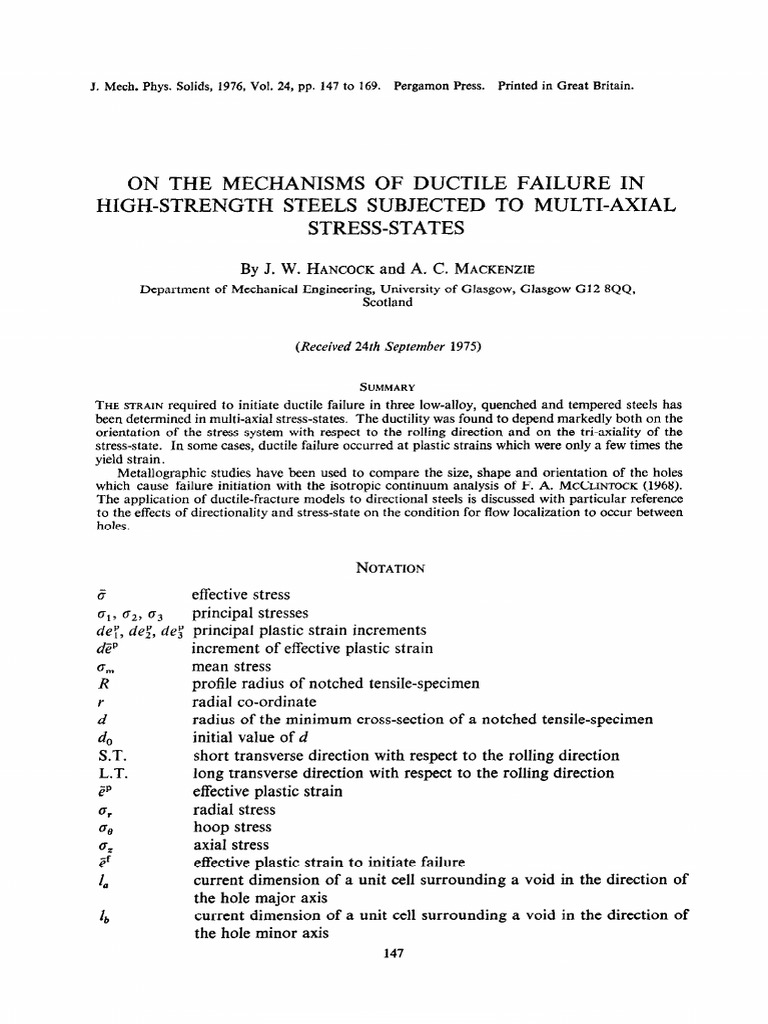 On The Mechanisms of Ductile Failure in High-Strength Steels Subjected ...