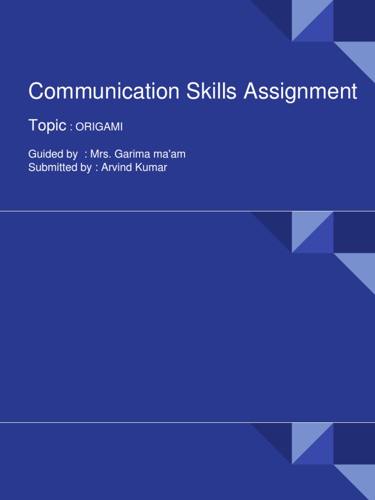 Communication Skills Assignment: Topic | PDF