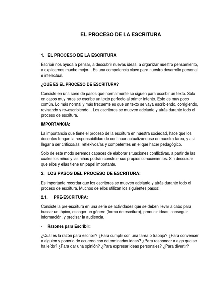 El Proceso de La Escritura | PDF | Imagen | Narrativa