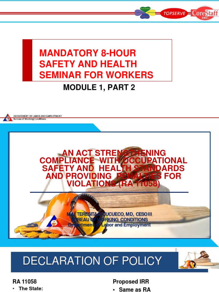 2 Ra 11058 | PDF | Personal Protective Equipment | Occupational Safety ...