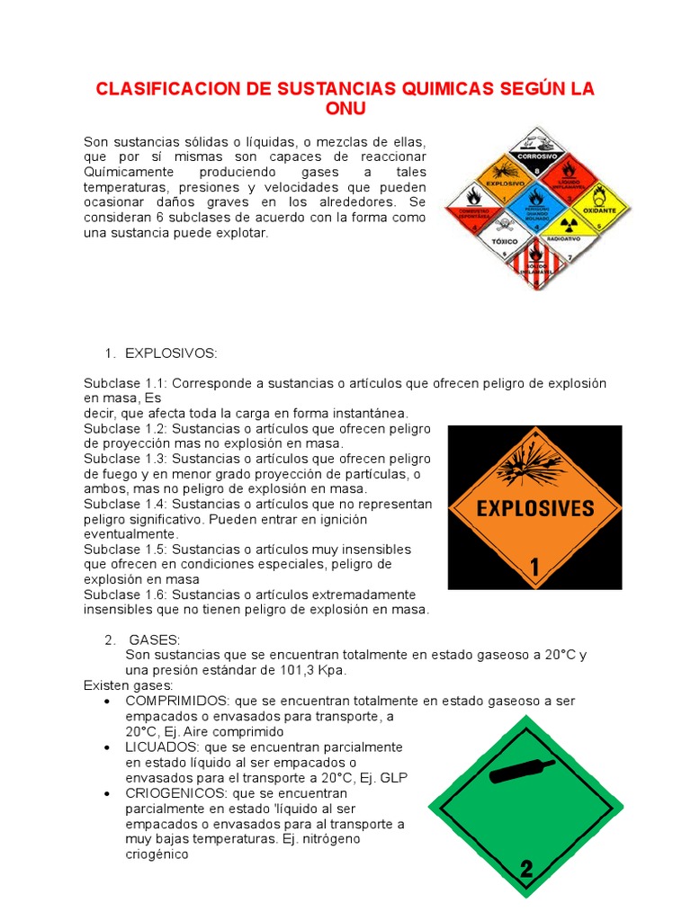 Clasificación de Gases Comburentes según ONU | PDF | Oxígeno | Gases