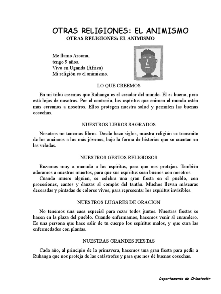 Otras Religiones. El Animismo | PDF | Oración | Religión y creencia