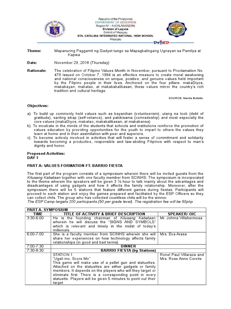 Filipino Values Month | PDF